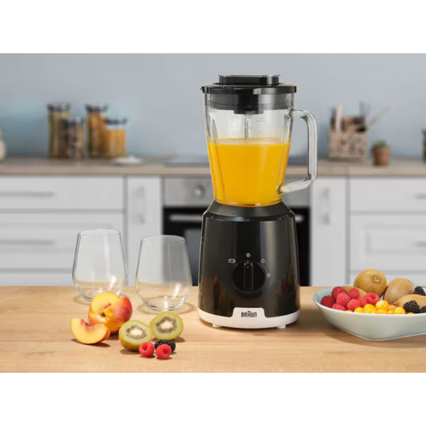BRAUN 600W/1.25L POWERBLEND GLASS JUG BLENDER - BLACK | JB1050